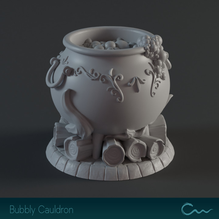 3D Printable Bubbly Cauldron by The Cape Wyrm
