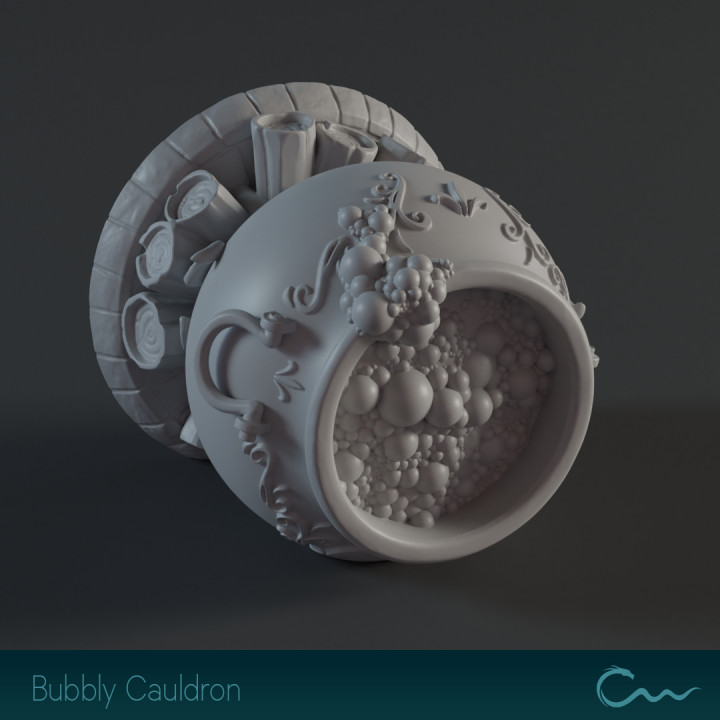 3D Printable Bubbly Cauldron by The Cape Wyrm