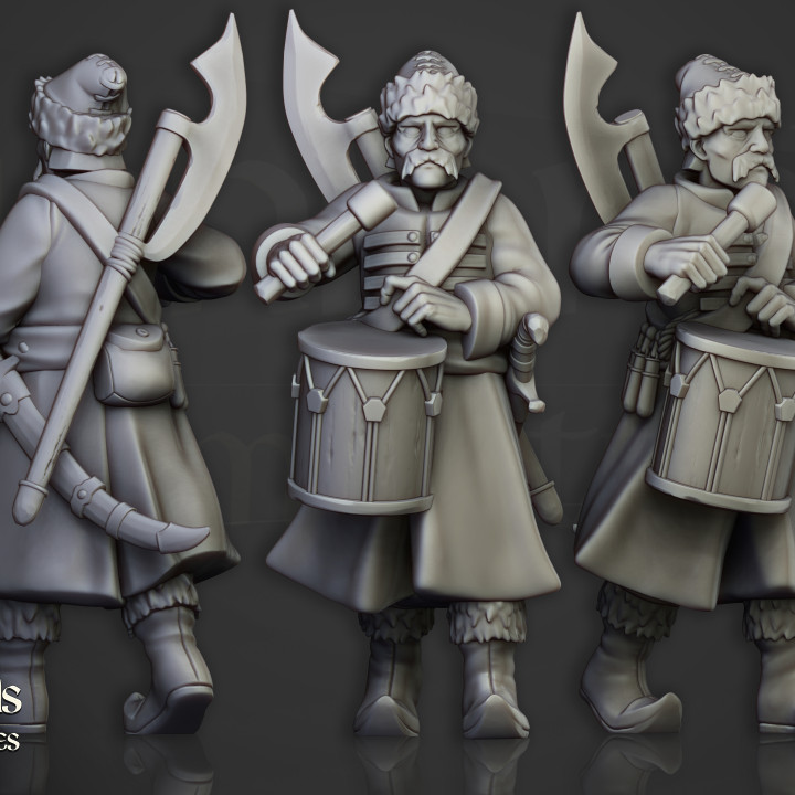 3D Printable Harbor Streltsy - Highlands Miniatures by Highlands Miniatures