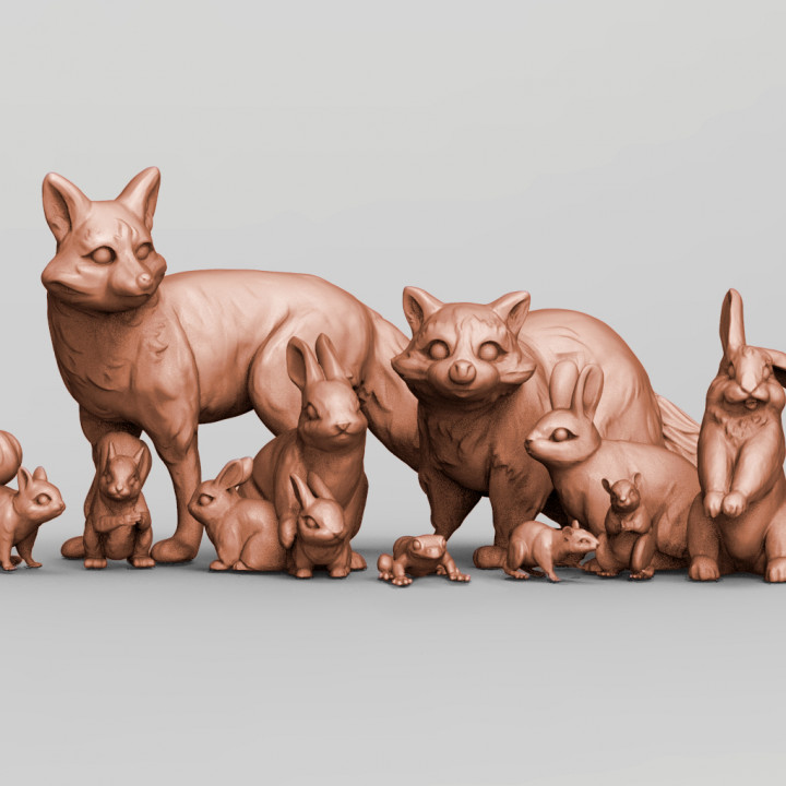 3D Printable Animal Set 3 - Forest Animals by Oliver Spaeth