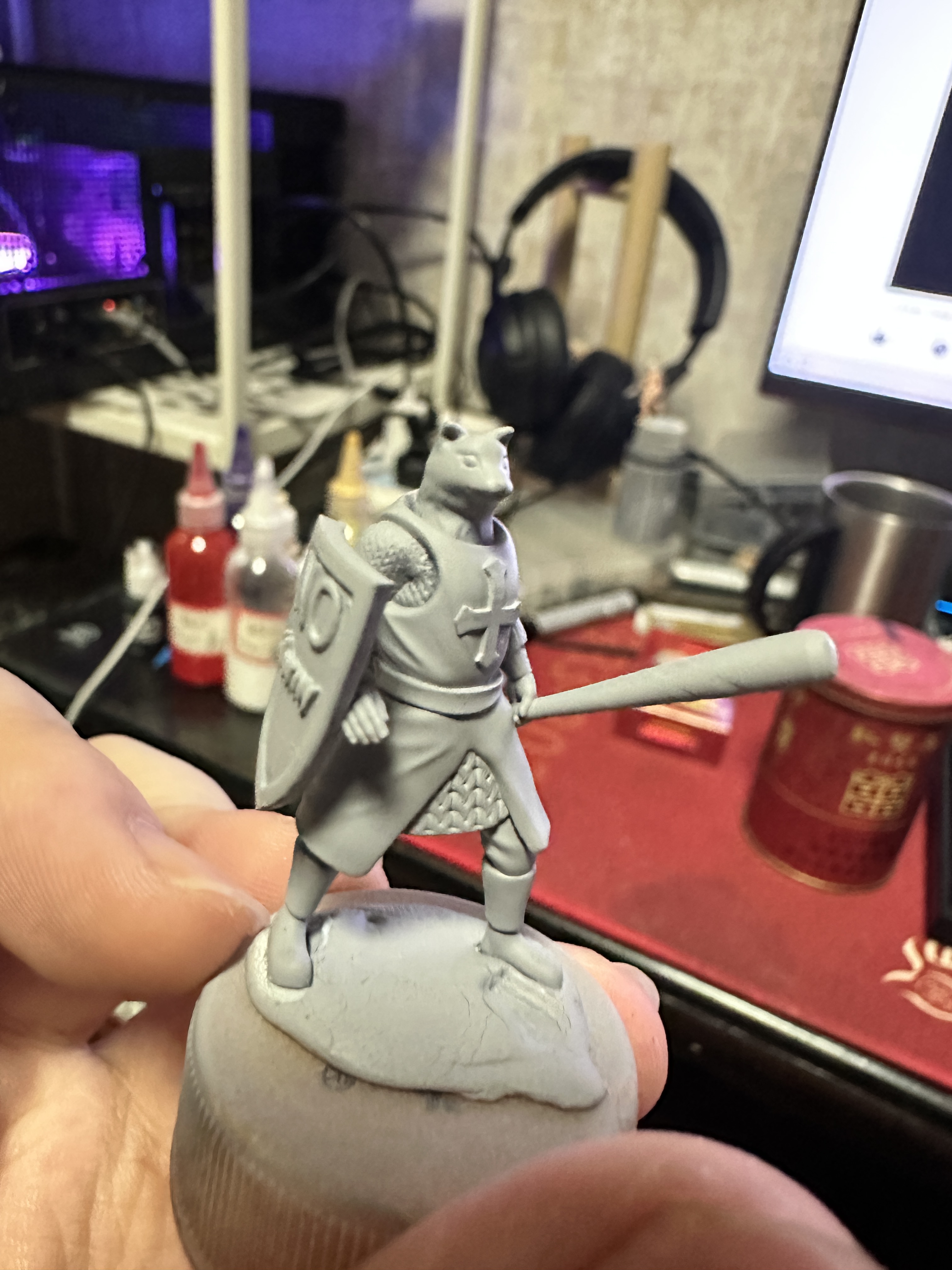 3D Printable Anti Horny Doge paladin by Village's Hope Miniatures