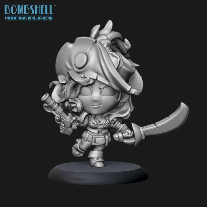 3D Printable Chibi Meagan by Bombshell Miniatures