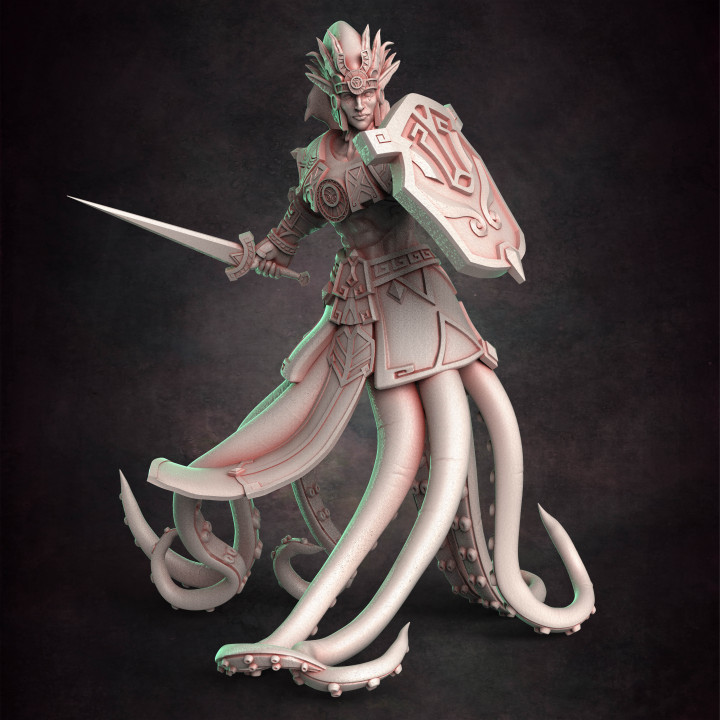 3D Printable Cecaelia warrior 01 by Red Clay Collectibles