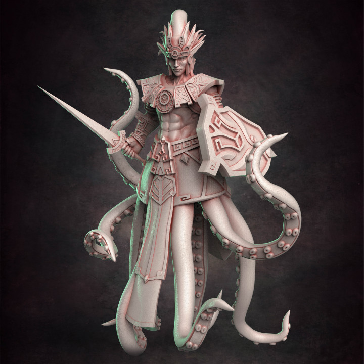 3D Printable Cecaelia warrior 04 by Red Clay Collectibles