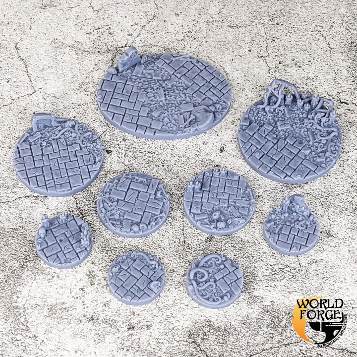 3D Printable Graveyard Bases x9 by World Forge Miniatures