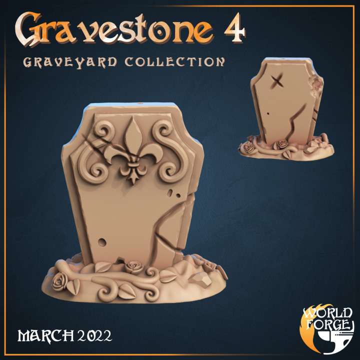 3D Printable Gravestones x9 by World Forge Miniatures