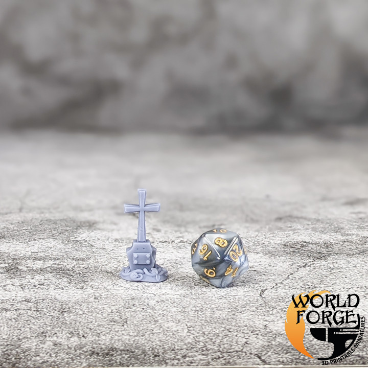 3D Printable Gravestones x9 by World Forge Miniatures