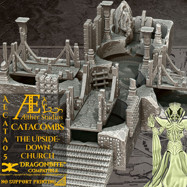 3D Printable AECATA05 - The Upside Down Church by Aether Studios