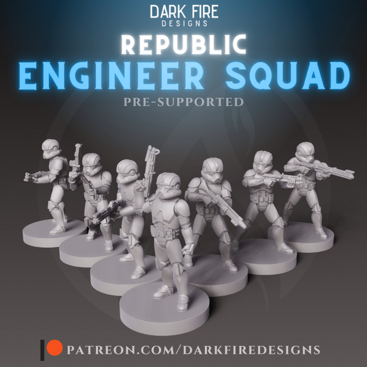 3D Printable Republic Engineer Squad by Dark Fire Designs
