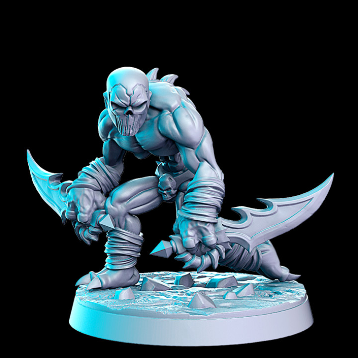 3D Printable Shadow Stalker with dualblades (Undead Assassin) - 32mm ...