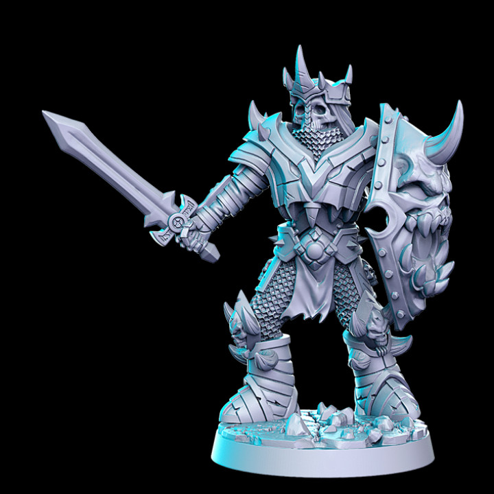 3D Printable Skeleton Warrior in heavy armour - 32mm - DnD by RN Estudio