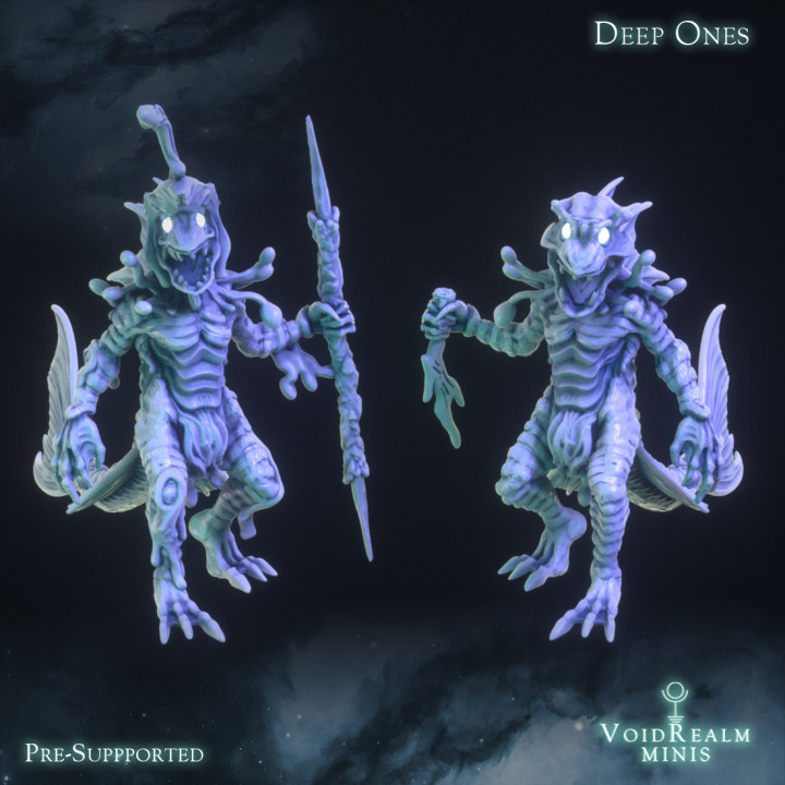 3D Printable Deep Ones bundle (6 models) by VoidRealm Minis