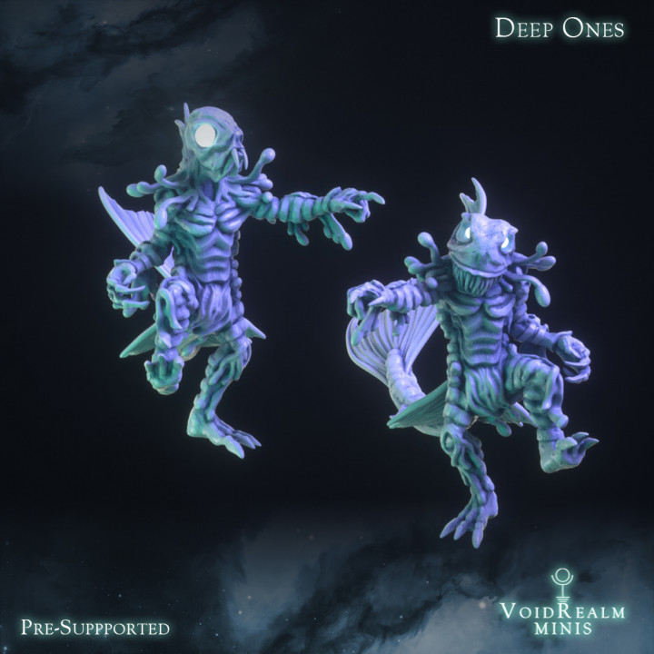 3D Printable Deep Ones bundle (6 models) by VoidRealm Minis