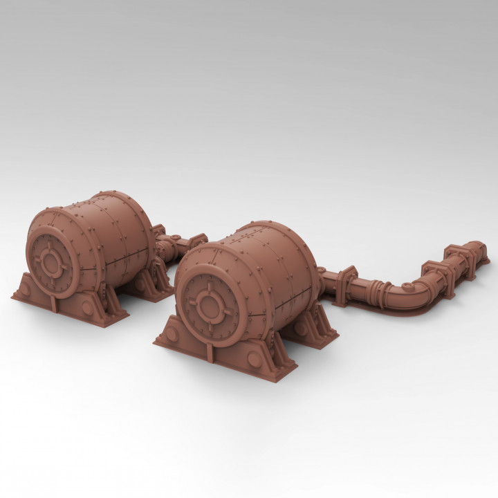 3D Printable Industrial Pipe Addon Bundle by Tesseract Tomb