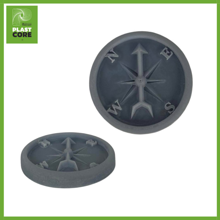 3D Printable Compass - Board Game Resource Token by Plastcore3D