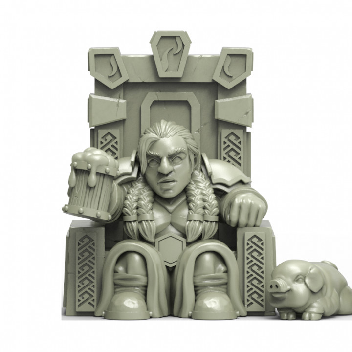 3D Printable GH024 Heresylab - Female Dwarf Queen on Throne by HeresyLab