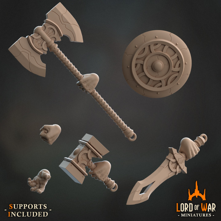 3D Printable Frost Dwarf Warrior 3 Modular (Presupported) by Lord of ...