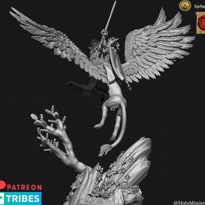 3D Printable High elves lord on Gryphon (elf) by HoloMiniatures