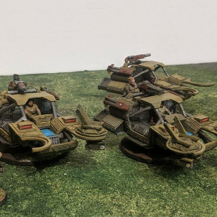 3D Printable Space Communist Human Auxiliaries - Hover Humvee by DOWNTOWN3D