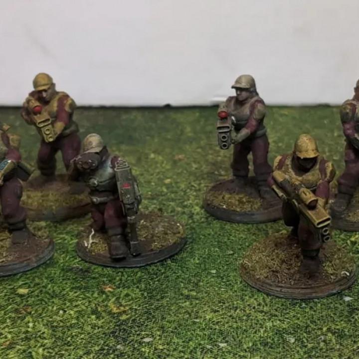 3D Printable Space Communist Human Auxiliaries - Scout Infantry Squad ...