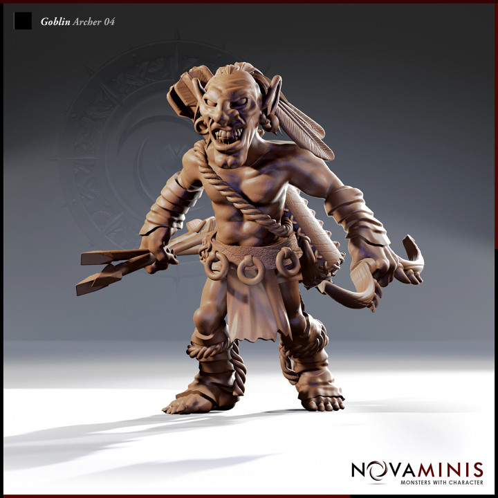 3D Printable Goblin Archer Pack 01 by NovaMinis