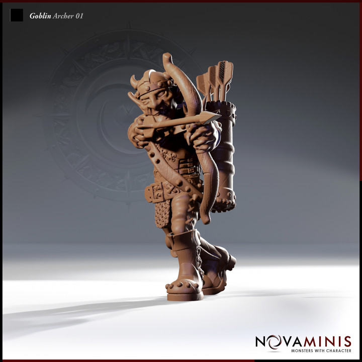 3D Printable Goblin Archer Pack 01 by NovaMinis