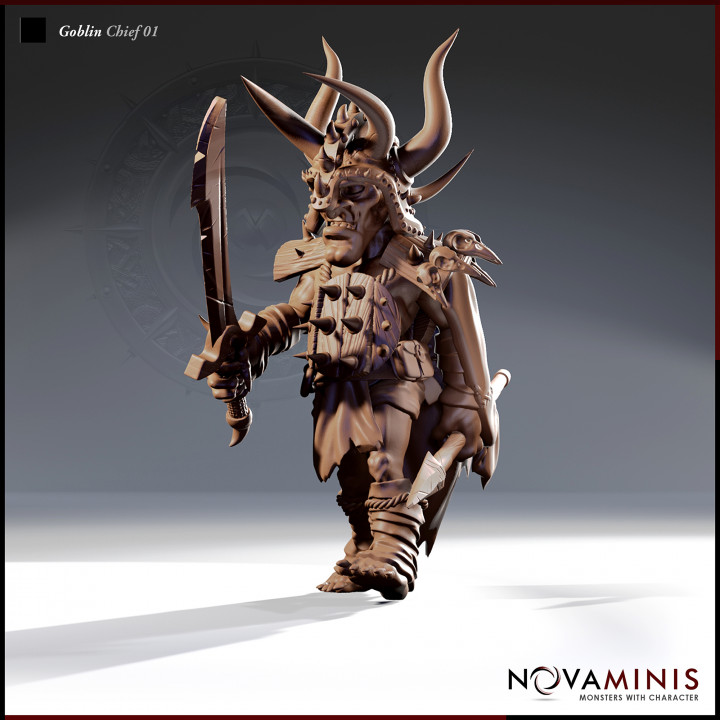3D Printable Goblin Commander Pack 01 by NovaMinis