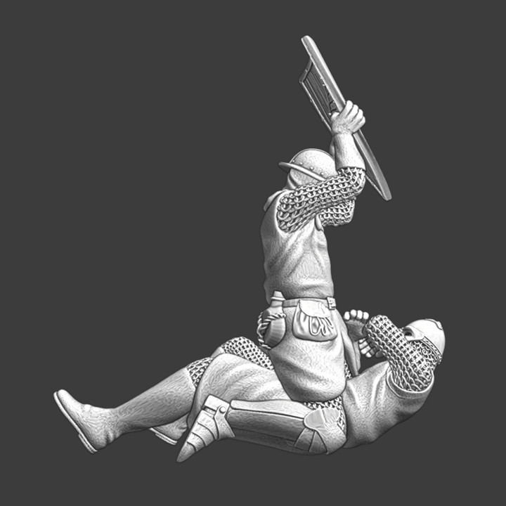 3D Printable Medieval close combat scene #1 by Northern Crusades Miniatures