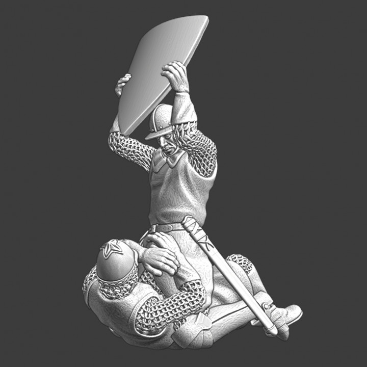 3D Printable Medieval close combat scene #1 by Northern Crusades Miniatures