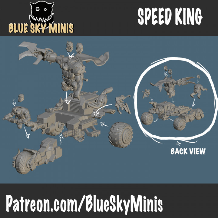 3D Printable Da' Speed King by Blue Sky Minis