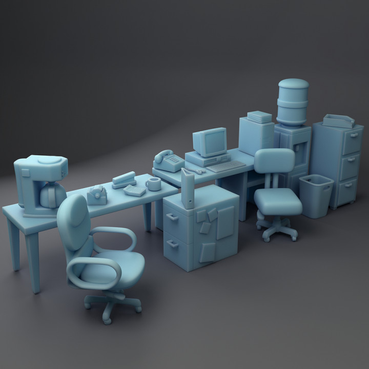 3D Printable Office Props by Twin Goddess Miniatures