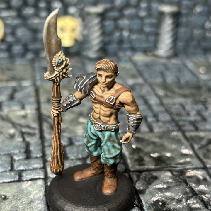 3D Print of Human fighter with lance by blackfalconky