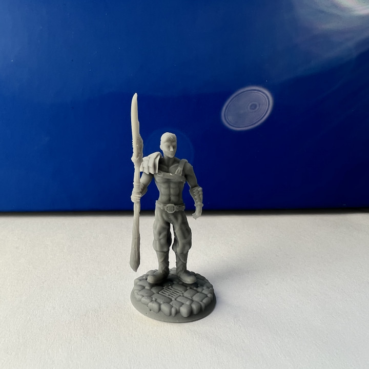 3D Printable Human fighter with lance by Calpyranja Studio