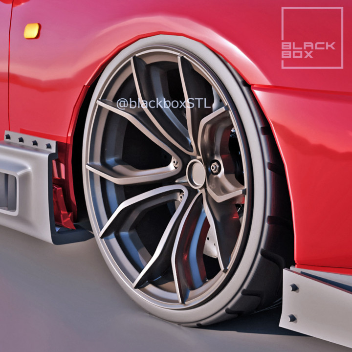 3D Printable RMD Wheel Set front and rear for miniatures 1-24th by ...