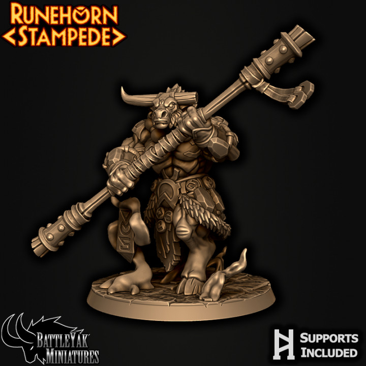 3D Printable Runehorn Stonebreaker Male D by Battle Yak Miniatures