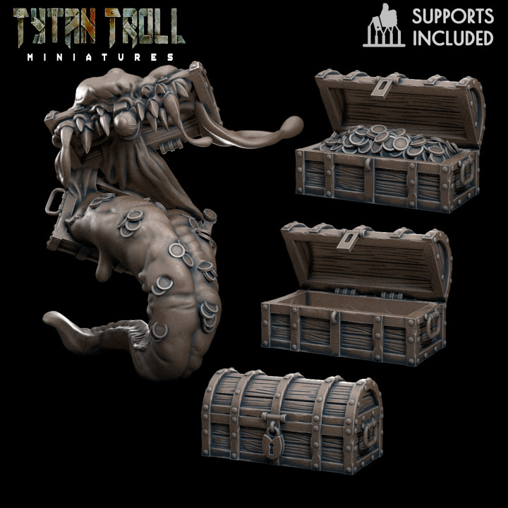 3D Printable Chest Mimic and Chests Pack [Pre-Supported] by TytanTroll ...