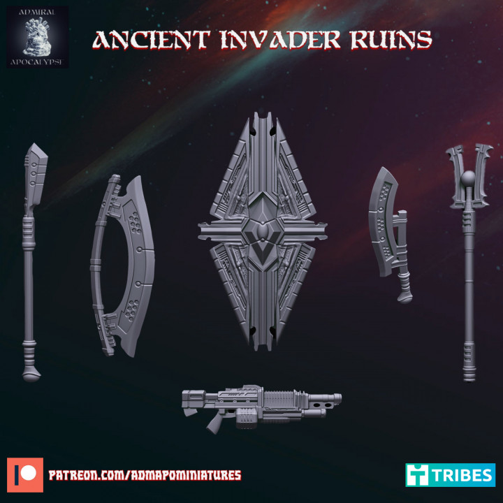 3D Printable Ancient Invader Ruins Deco Props (Pre-supported) by ...