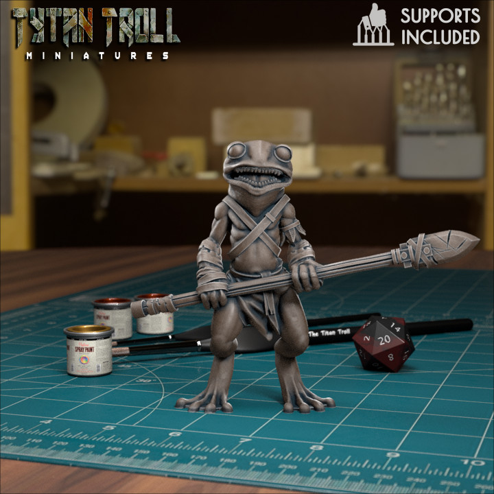 3D Printable Frogfolk 02 [Pre-Supported] by TytanTroll Miniatures