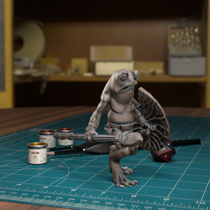 3D Printable Frogfolk 09 [Pre-Supported] by TytanTroll Miniatures