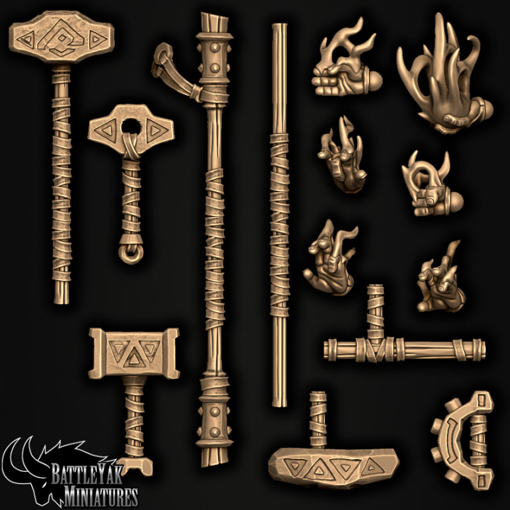 3D Printable Runehorn Stonebreaker Totem-Bearer by Battle Yak Miniatures