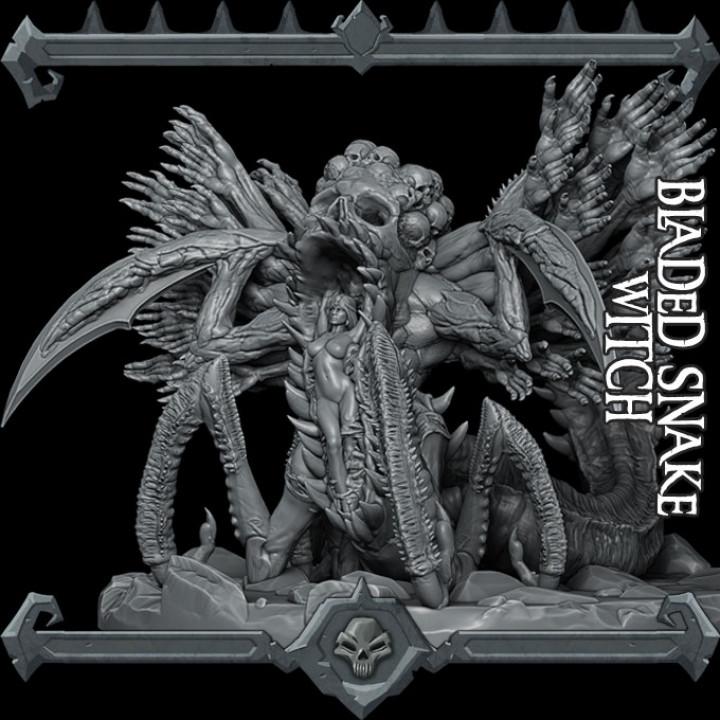 3D Printable Bladed Snake Witch by RocketPigGames