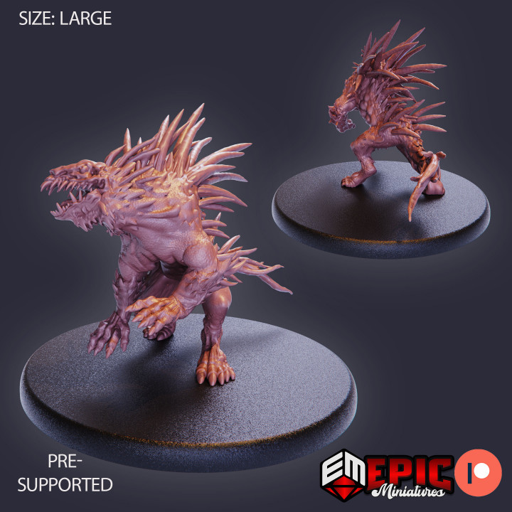 3D Printable Barghest Set / Mythical Black Dog / Monstrous Encounter ...