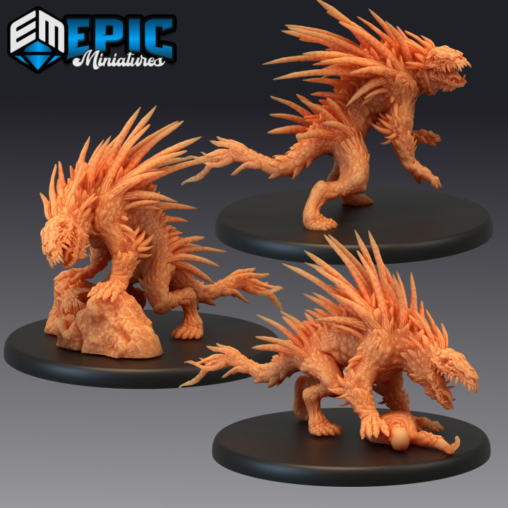 3D Printable Barghest Set / Mythical Black Dog / Monstrous Encounter ...