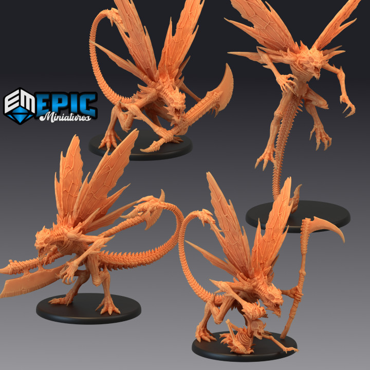 3D Printable Bone Devil Set / Skeleton Demon / Winged Skull Encounter ...