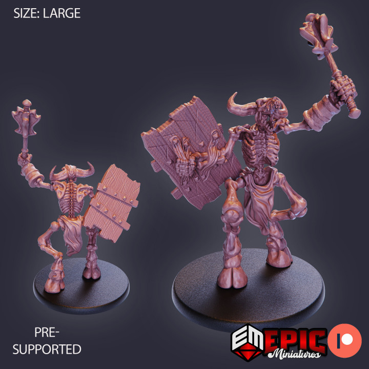 3D Printable Minotaur Skeleton Mace & Shield / Undead Encounter / Skull ...