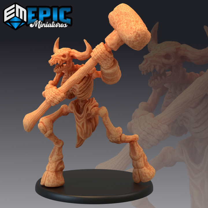 3D Printable Minotaur Skeleton Set / Undead Encounter / Skull Head ...