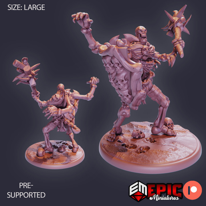 3D Printable Human Bone Golem Attacking / Skeleton Giant Construct ...