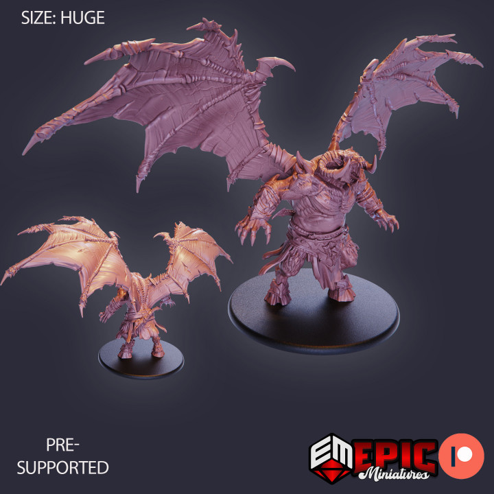 3D Printable Orc Demon Lord Roar / Bone Devil / Undead Boss / Winged ...