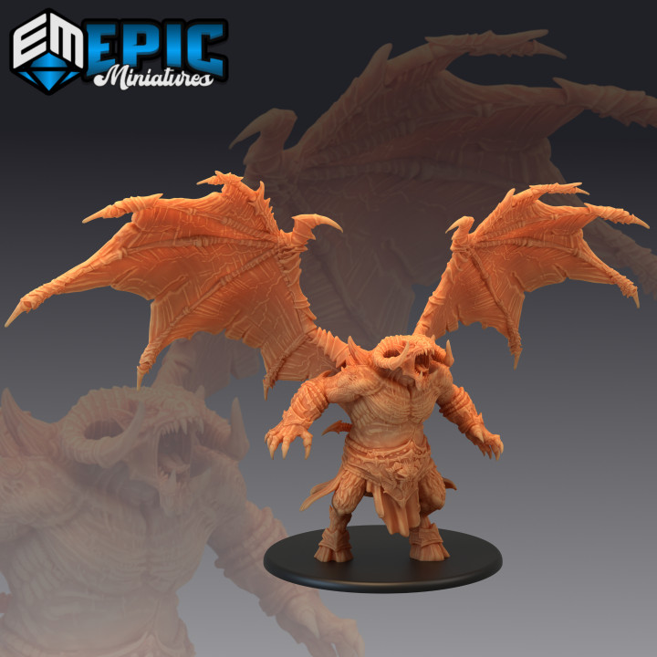 3D Printable Orc Demon Lord Roar / Bone Devil / Undead Boss / Winged ...