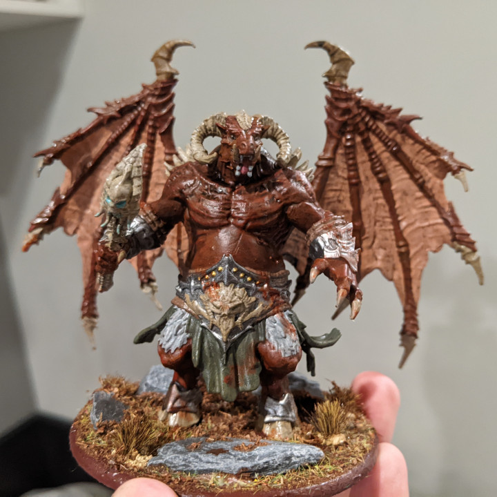 3D Print of Orc Demon Lord Wand / Bone Devil / Undead Boss / Winged ...